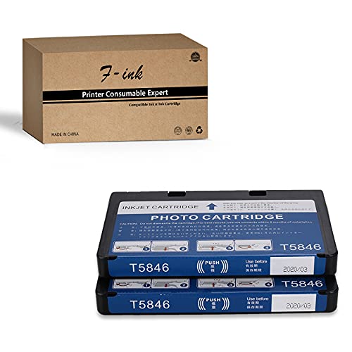 F-INK Remanufactured Ink Cartridge Replacement For T5846 Ink,Works With PictureMate PM225 PM200 PM300 PM240 PM260 PM280 PM290 Printer -2PK