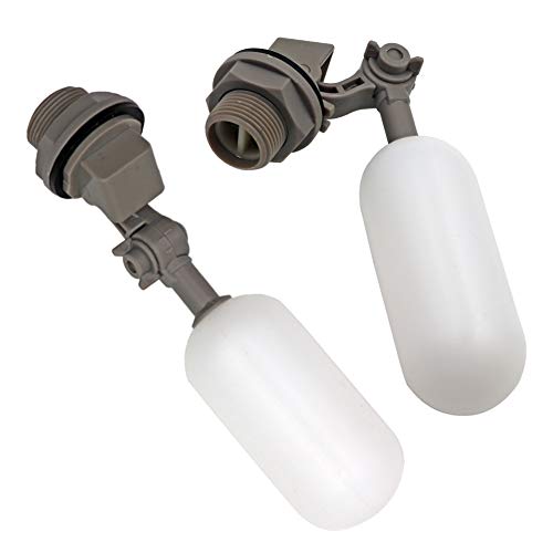 livestocktool.com 2 PCS 3/4" Float Valve for Tank Mount, Fish Aquarium,Cattle Dog Chicken Water Bowl, Horse Waterer Trough with Adjustable Arm (3/4")