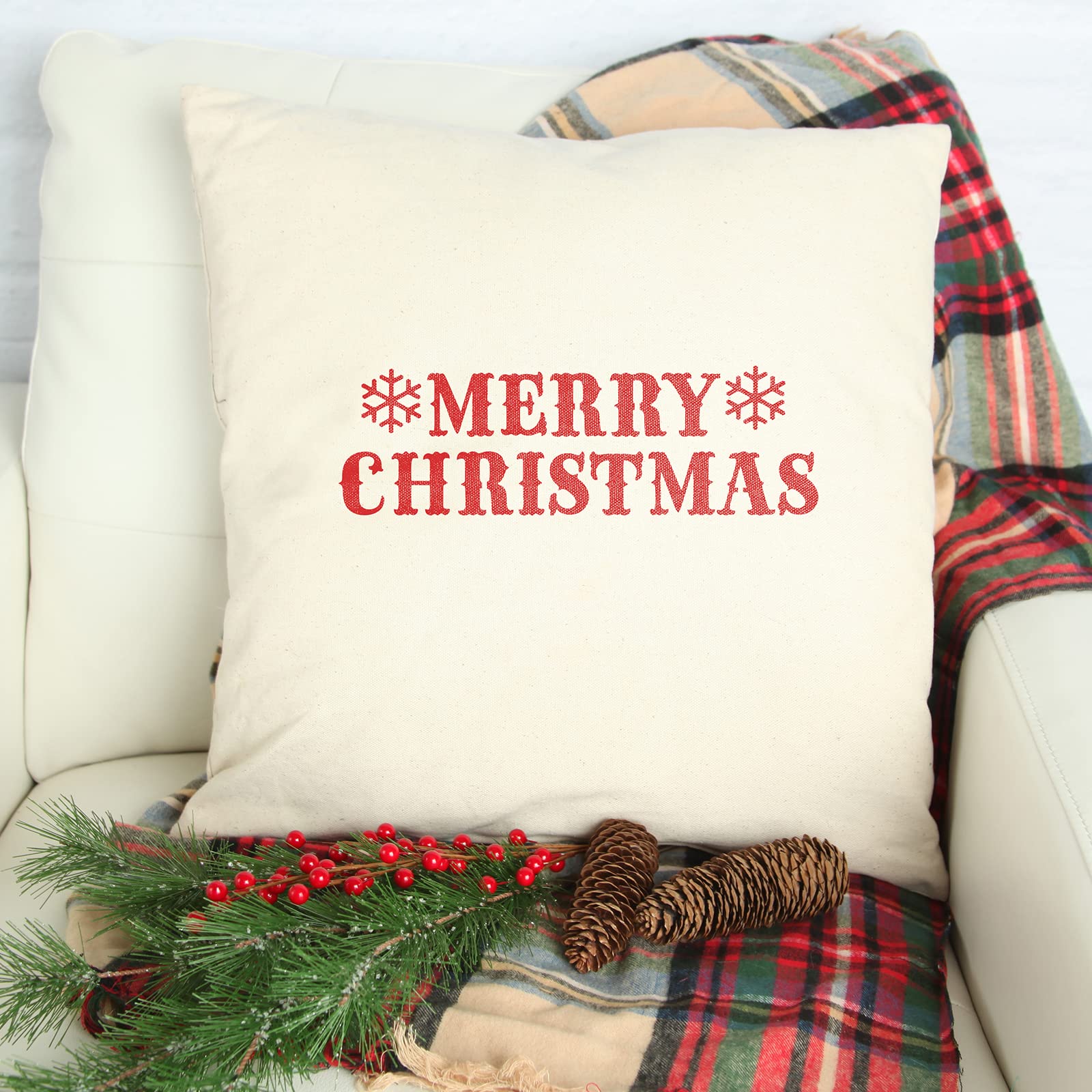 4 Pieces Merry Christmas Stencil Reusable Stencils for Painting Christmas Decoration Painting Template for Furniture, Wall, Window, Fabric, Wood,4 Different Sizes (Merry Christmas)