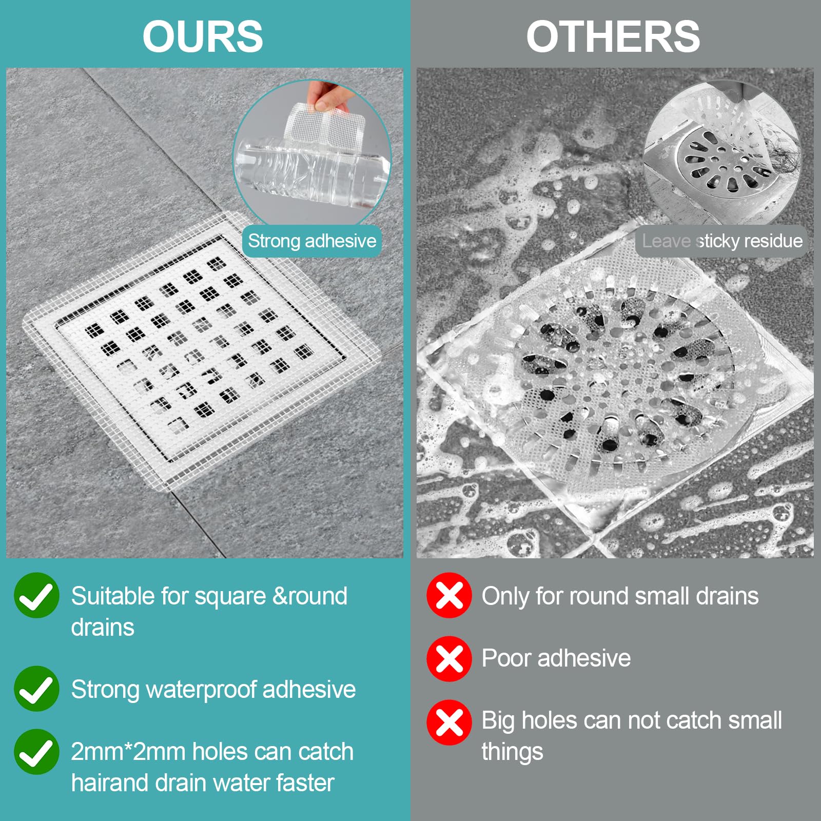 30Pcs-Disposable Shower Drain Hair Catcher&Bathtub Drain Cover& Shower Hair Drain Catcher,Kitchen Sink Drain Strainer&Bathroom Sink Drain StrainerFor Sink Stopper,Bathtub,Bathroom,Sink,Human&Pet Hair