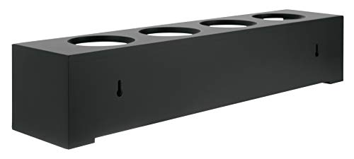 Kiera Grace Claret Wine Bottle & Glass Holder Shelf, 22.5", Black