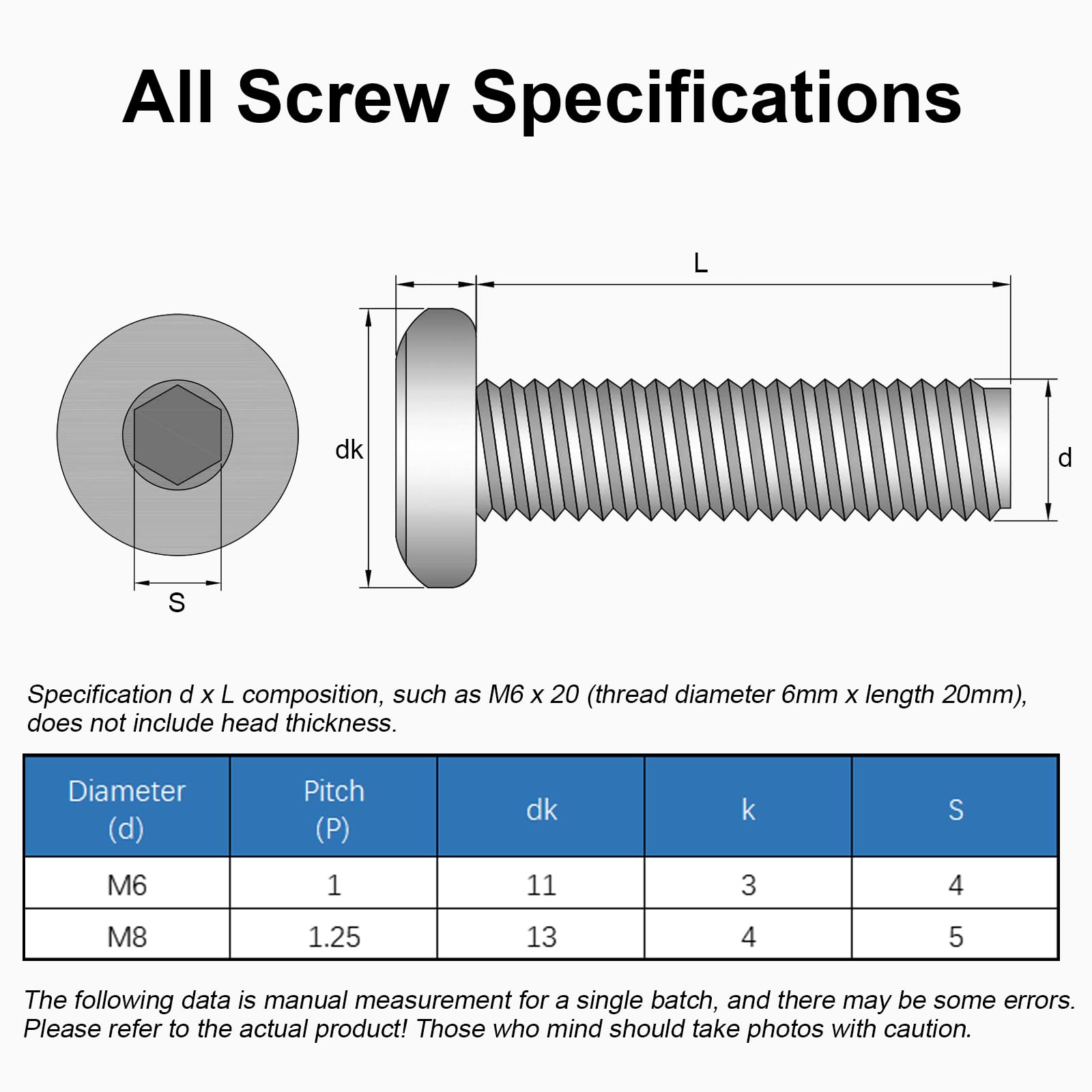MroMax M6-1 x 55mm Hex Socket Flat Head Screws Furniture Bolts Fastener Full Thread Carbon Steel Colorful 20Pcs