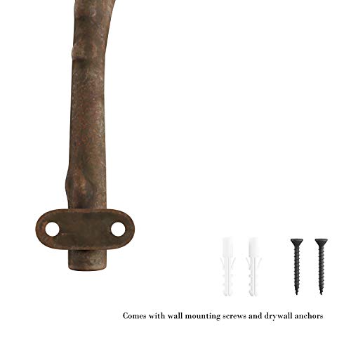 Lavish Home Decorative Skeleton Key Design Cast Iron Shabby Chic Wall Mount Hooks for Coats, Towels, Hats, Scarves, Jewelry, and More, (L) 2.5βx (W) 5βx (H) 11β, Rustic Brown
