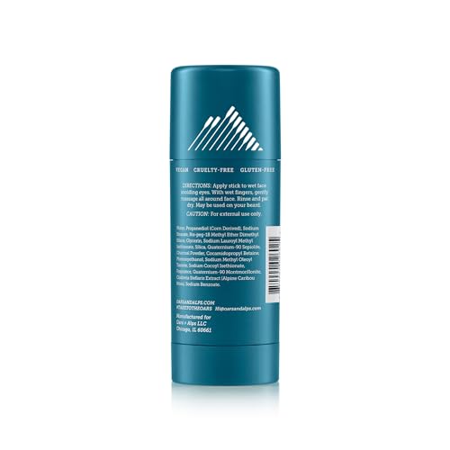 Oars + Alps Face Wash with Activated Charcoal, Valentines Gifts for Him, Dermatologist Tested Exfoliating Facial Cleanser, Travel Size, 1.2 Oz