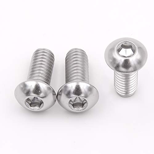 KINJOEK 50 Packs 5/16-18 x 3/4 Inch Button Head Socket Cap Screws, Allen Socket Drive, 304 Stainless Steel 18-8, Full Thread, Bright Finish, Heavy Duty Machine Hexagon Screw Drive
