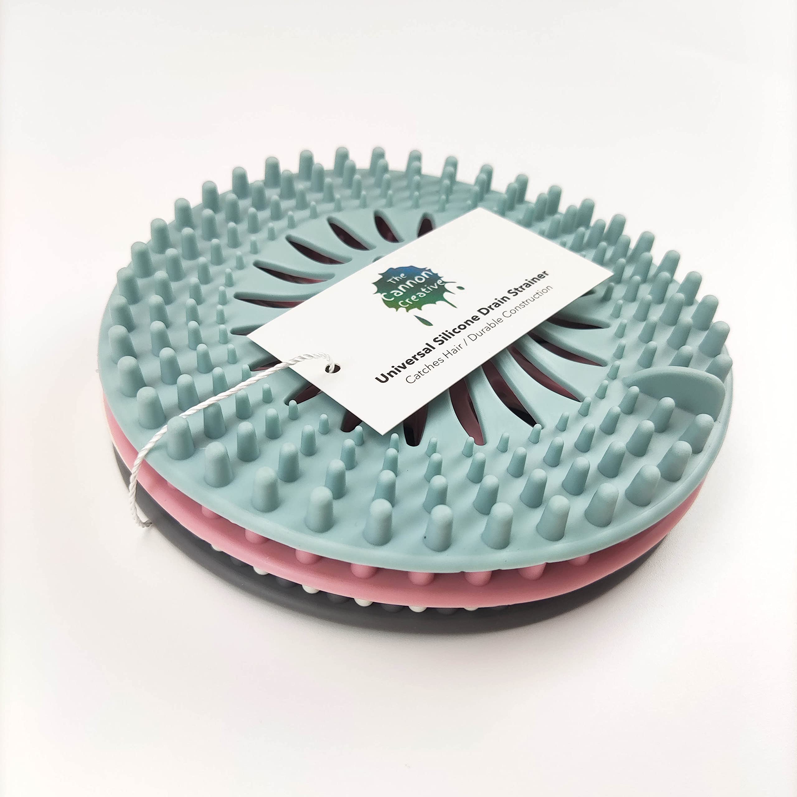 Drain Strainer Hair and Debris Catcher Set Shower and Sink Drain 4 Pack, 5.12β *5.12β *0.48β, White, Blue, Pink, Dark Gray