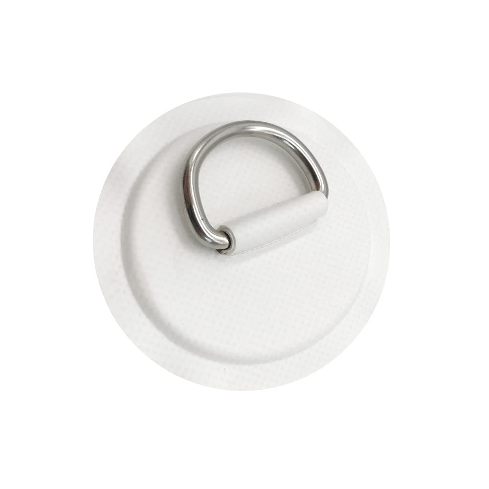 4 Pieces Kayak Paddle Sup Paddleboard Keeper Paddle Clip Paddle Holder Include 4 Pieces D-Ring Patch for PVC Inflatable Boat &Sup Paddleboard (White)