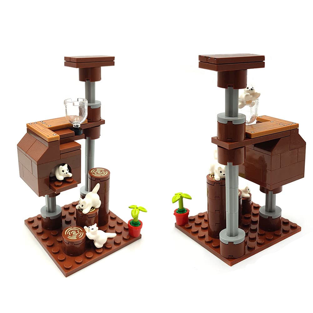 dspitwod Building Block Toys Sets for Girls Boys 6-8-12 Cat Tower Dog Kennel Accessories Brick Blocks for Kids Compatible for Mini Figure Major Brands