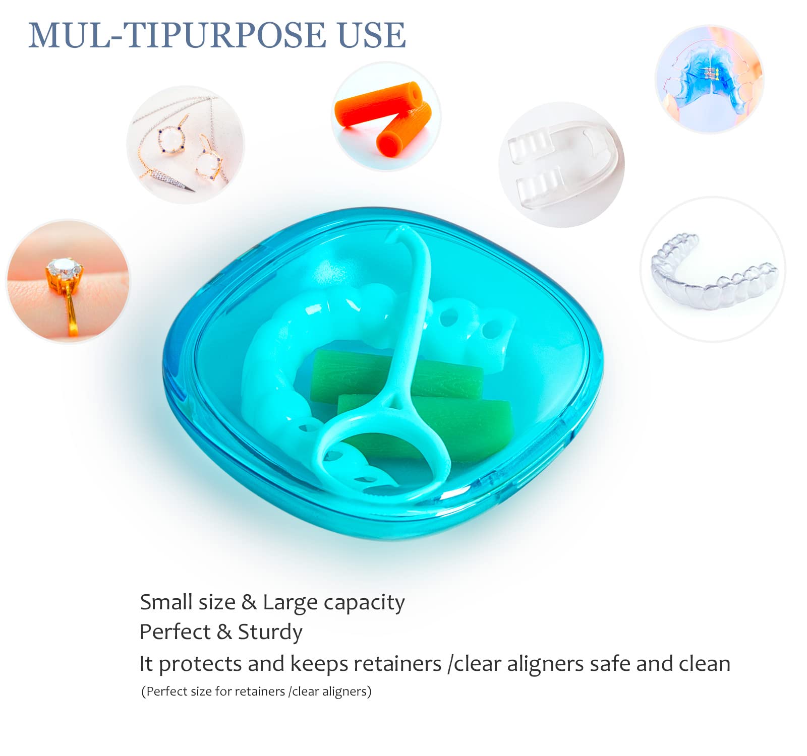 Retainer Case, Orthodontic Retainer Case, Oral care box, Beautiful And Durable, Compact And Easy To Carry (Gray)