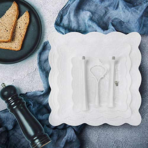Coitak Plastic Cupcake Stands, 3 Tier Cupcake Stand, Dessert Tower Tray for Tea Party, Baby Shower and Wedding (2 Pack) (Square)