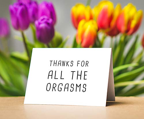 Naughty Birthday Card, Inappropriate Husband Boyfriend Anniversary Card, Thanks for All the Orgasms
