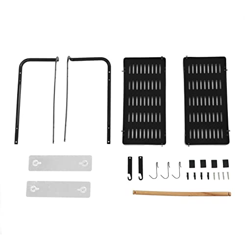 Kitchen Rack, Carbon Steel Beech Home Decoration Wall Rack Sturdy Structure Rustproof for Room