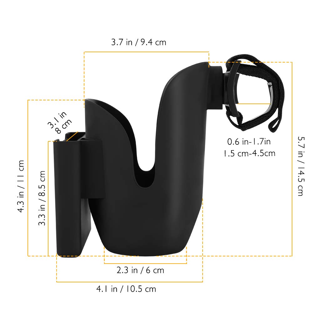 Accmor Stroller Cup Holder with Phone Holder, Bike Cup Holder, 2-in-1 Bottle Holder for Stroller, Bicycle, Wheelchair, Walker