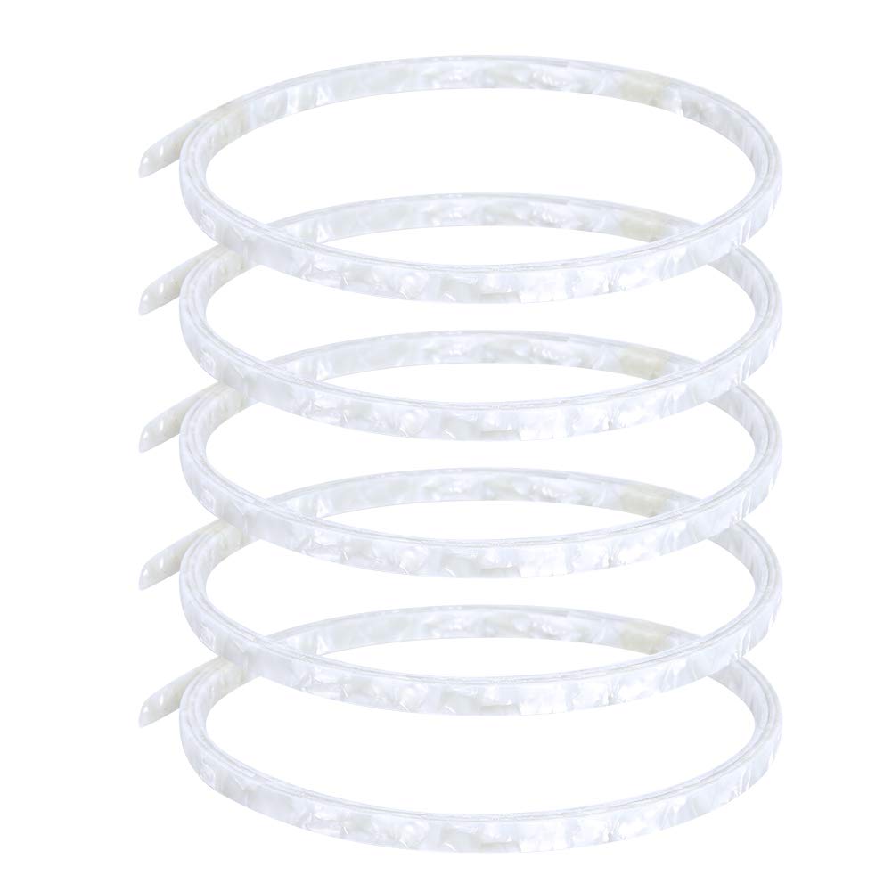 Bnineteenteam 5Pcs Guitar Binding Purfling,6mm Width Celluloid White Pearl Guitar Binding Purfling for Acoustic Guitar Classical Guitars Performance Accessory