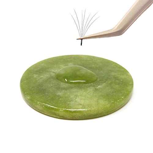 Honbay 6PCS Round Jade Stone Fake Eye Lash Bases Stands Holders for Eyelash Extension