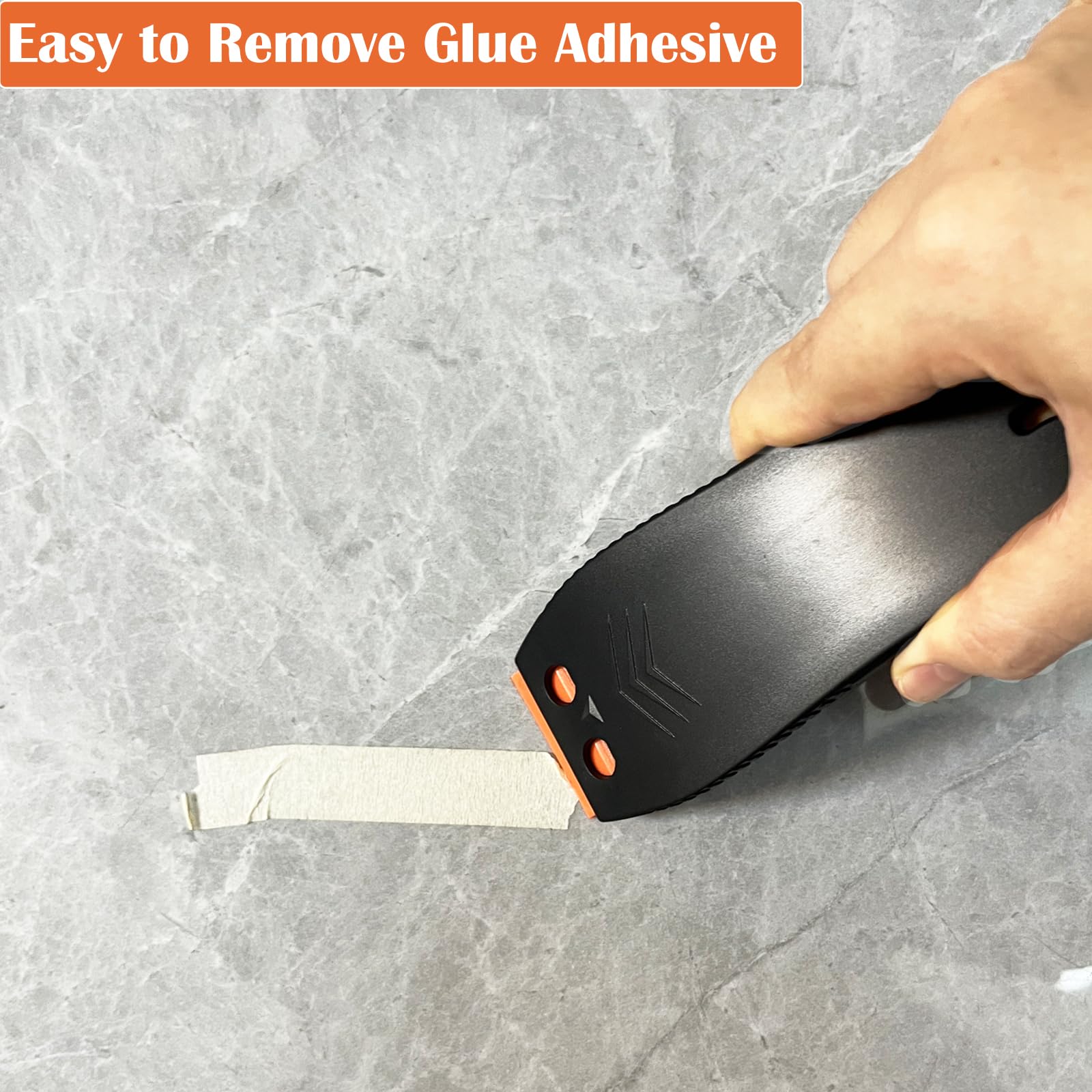 EHDIS Plastic Razor Blade Scraper 1.5" Plastic Razor Scraper Tool with 10pcs Double Edged Plastic Blades for Removing Adhesive Labels Stickers Decals From Glass Windows Windshields (Grey)