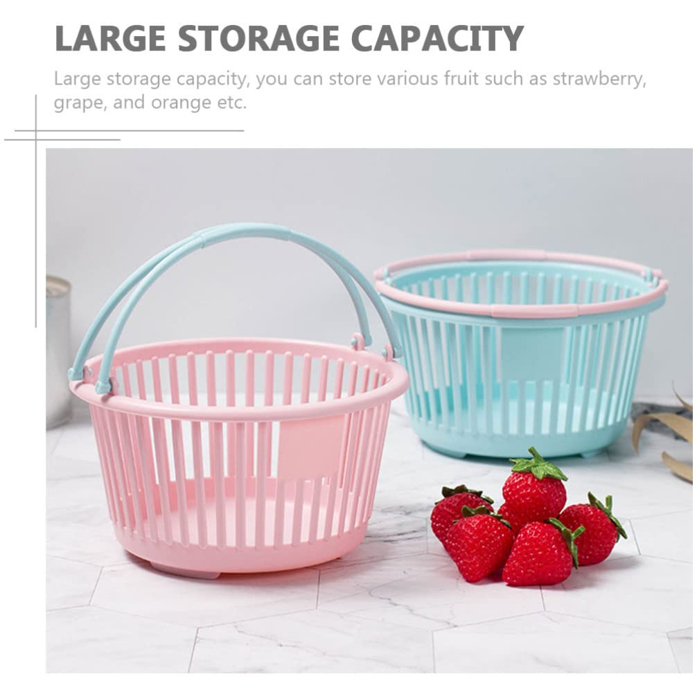 Cabilock 3pcs Storage Basket Shower Mesh Mini Containers Kids Outdoor Playset Small Plastic Container Mini Basket Egg Toy Storage Bins Bathroom Basket Pink Pp Multifunction Round Sieve