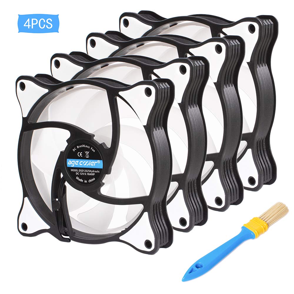 4 pcs PC Case Cooling Fan Computer Case Fan,Long Life 120mm High Airflow Quiet Edition Changeable Colourful LED Case Fan for PC Cases, Radiators 4-Pack