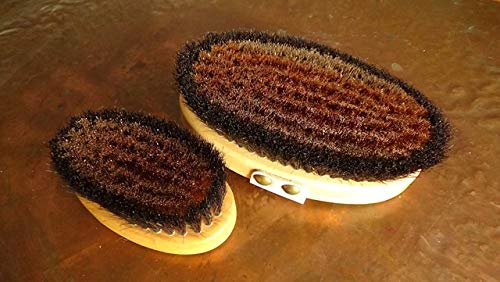 The Original Made in Germany: Large Energy/Ionic Dry Body and Massage Brush with fine Bronze Bristles, Creates rejuvenating, Energizing Oxygen on Your Skin, Body Brush, Exfoliating with Leather Strip