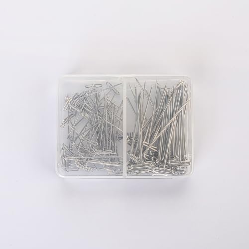 Dreamlover Straight Sewing Pins, T Pins for Mannequin Wig Head, Blocking Pins, Long Push Cubicle Pins, Straight Pins with Large Heads, 100 Pieces, 1.5 Inches and 2.0 Inches