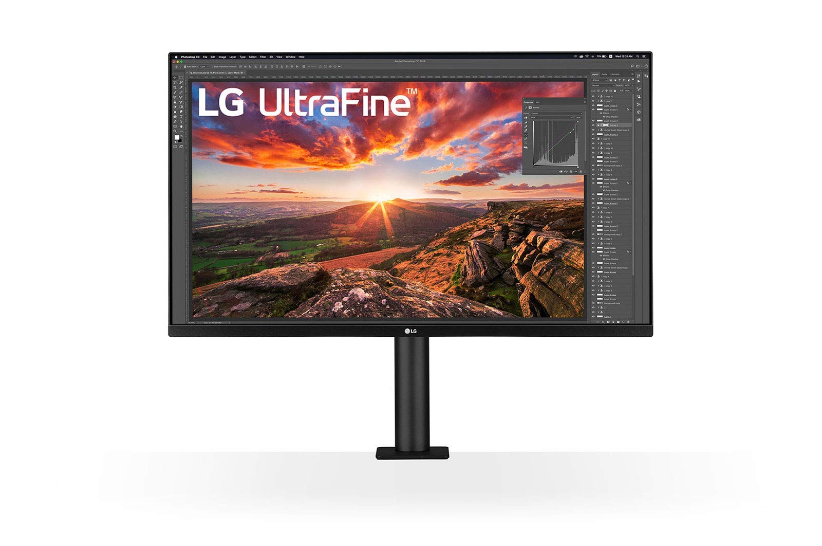 LG 32BN88U-B 31.5” Ergo IPS UHD 4K Ultrafine Monitor (3840x2160) with Ergonomic Stand & C-Clamp, USB Type-C, DCI-P3 95%(Typ.), HDR10 and AMD FreeSync, Black (Renewed)