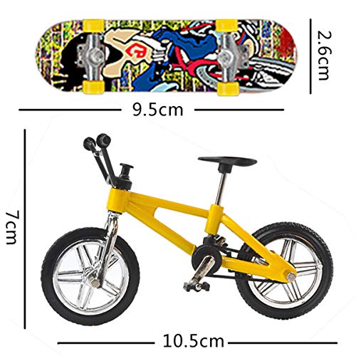 CAOREN Mini Scooter Two Wheel Scooter Children's Educational Toys Finger Scooter Bike Fingerboard Skateboard Fingerboards wi Replacement Wheels and Tools for Kids As Gifts