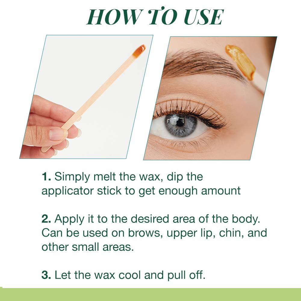 Clean + Easy Petite Waxing Sticks for Facial Waxing | Wood Applicator Spatulas for Hair Removal, 100 count