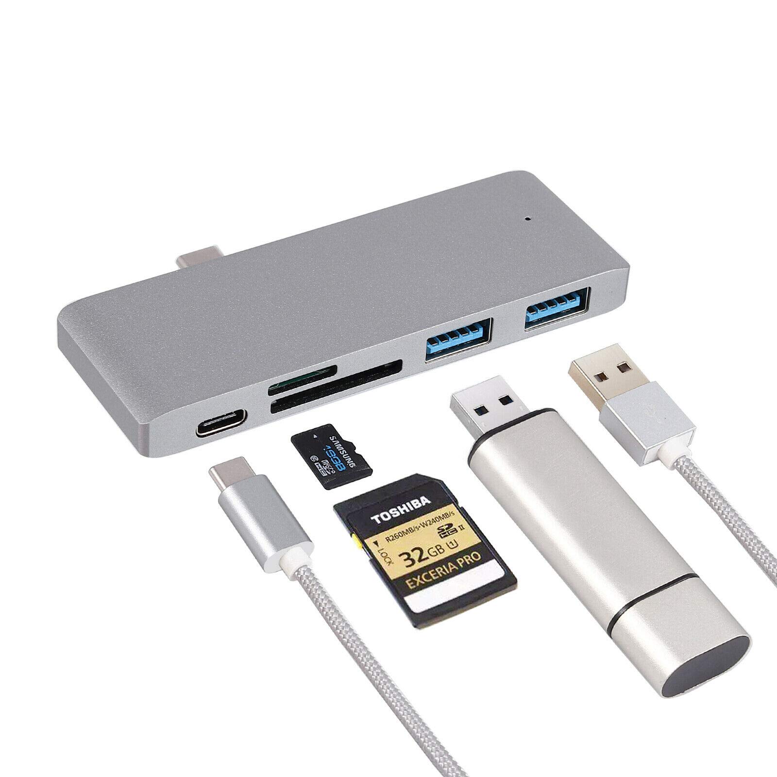 Plus Mi Life 5 in 1 Type-C Hub USB3.0 Multi Charging Port Adapter Card Reader for MacBook Pro