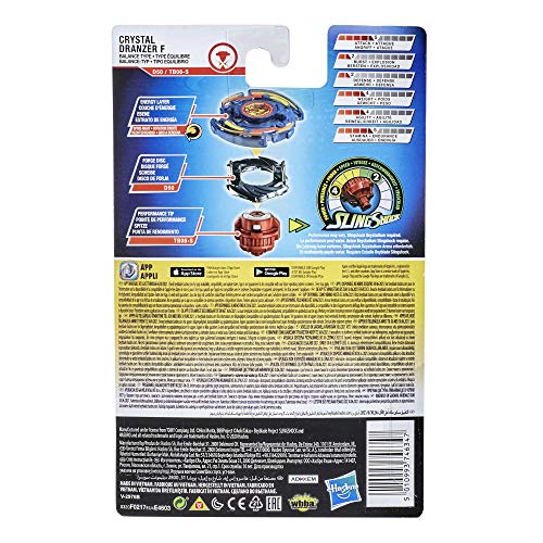 BEYBLADE Burst Rise Slingshock Crystal Dranzer F Starter Pack - Right-Spin Battling Top Toy and Right/Left-Spin Launcher, Ages 8 and Up