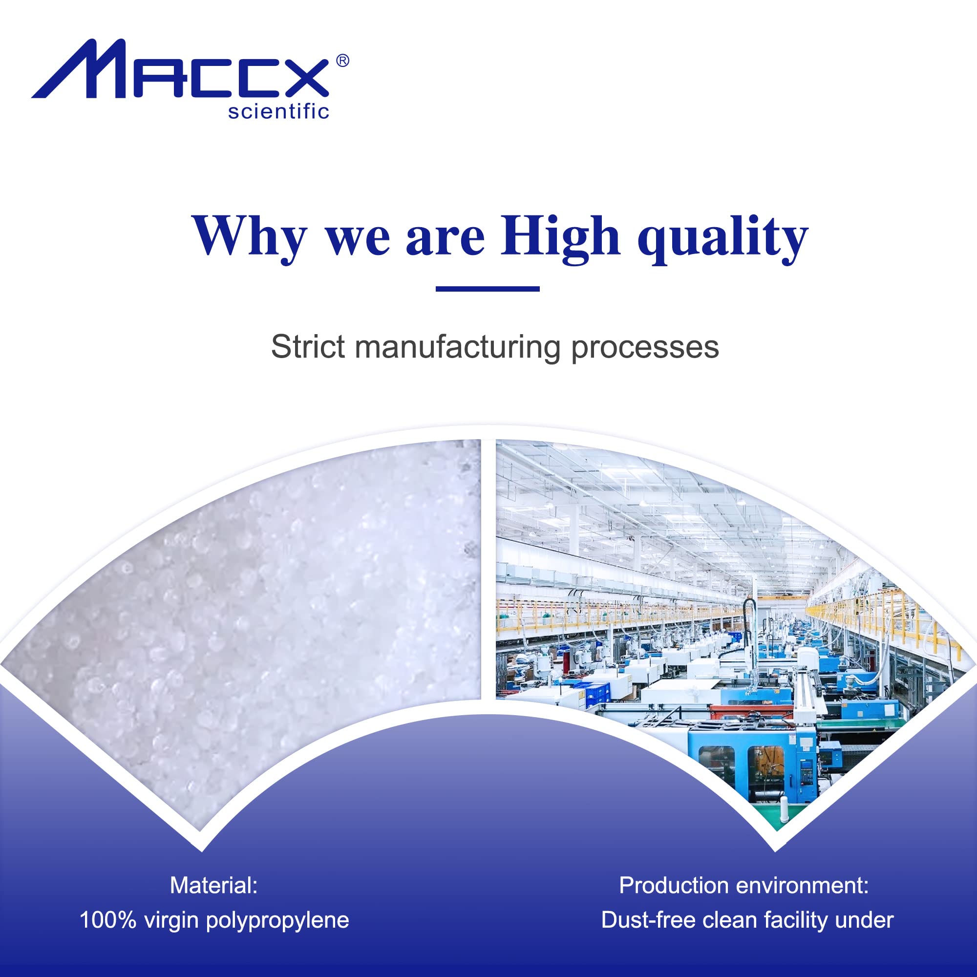Maccx Disposable Filtering Pipette Tips, Universal Filter Pipette Tips, 960pcs of Vol. 10 μL, Molded Graduation, 96 Tips/Rack x 10 Racks, PTF010-960