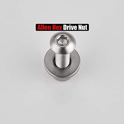 JQK 1/4-20 x 1 Button Head Socket Cap Screws, Allen Socket Drive,1/4 x 5/8 OD Fender Flat Washer, 1/4-20 Lock Nut with Nylon Insert Sets, 304 18-8 Stainless Steel, 25 Pack, SNS100-P25