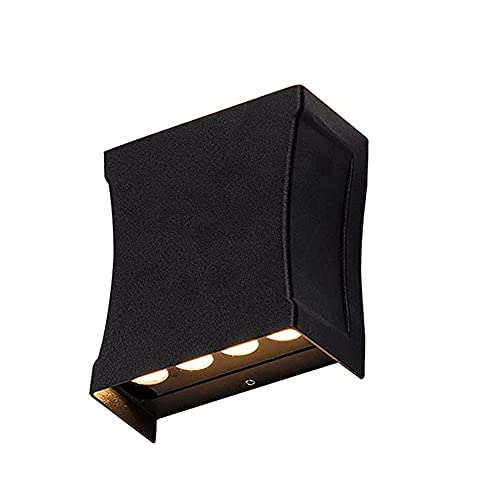 CUILINGWAN Nordic Modern Minimalist Black LED Outdoor Exterior Wall Lamp Frosted Die-Casting Aluminum Lamp Body Wall Lamp Villa Courtyard Garden Corridor Aisle Home Lighting Decoration