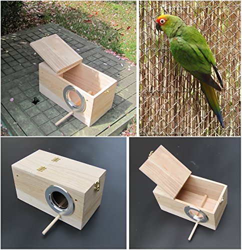 FITOOL Parakeet Nest Box, Budgie Nesting House, Breeding Box for Lovebirds, Parrotlets Mating Box 848102