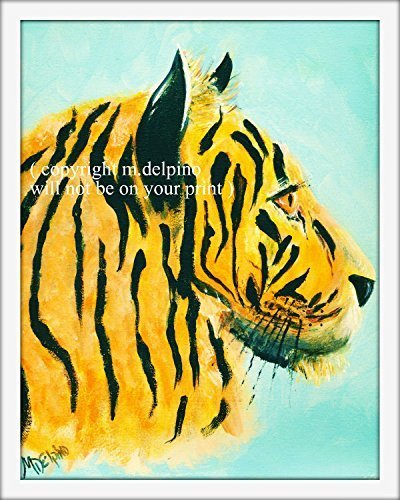 4 Safari nursery prints, Lion, Tiger, Giraffe, Elephant. 8 x 10 each.