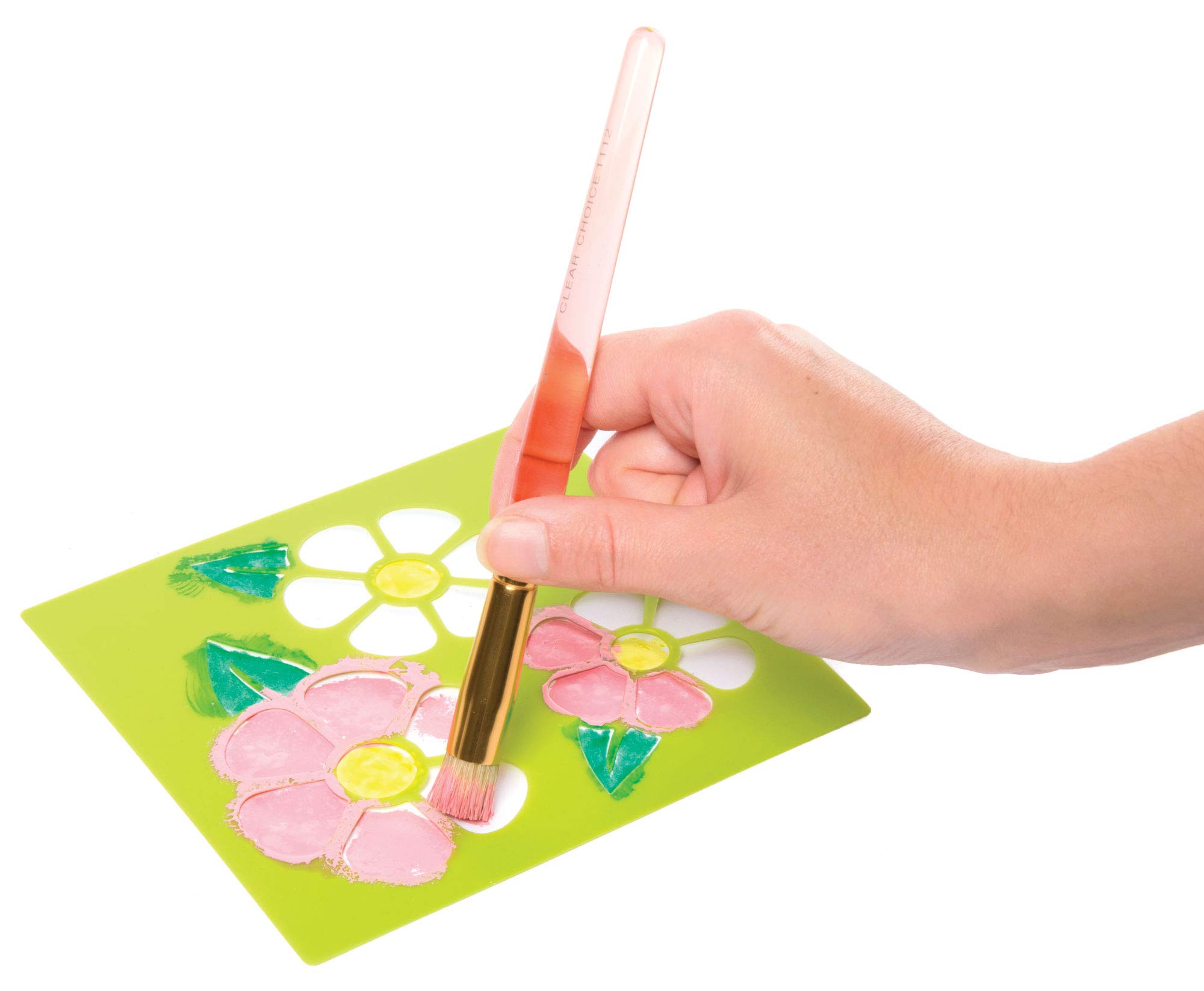 Baker Ross AW284 Flower Stencils - Pack of 6, Floral Prints for Kids to Use in Arts and Crafts Activities, Painting and Printing Projects