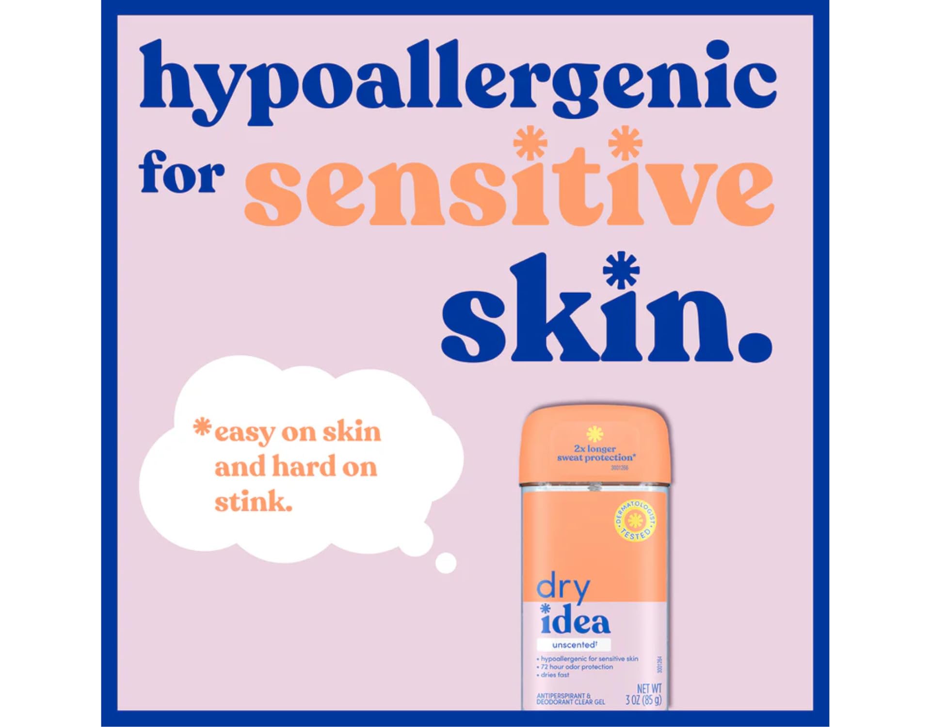 Dry Idea AdvancedDry Unscented Antiperspirant & Deodorant Clear Gel 3.0FL OZ (Pack of 3)
