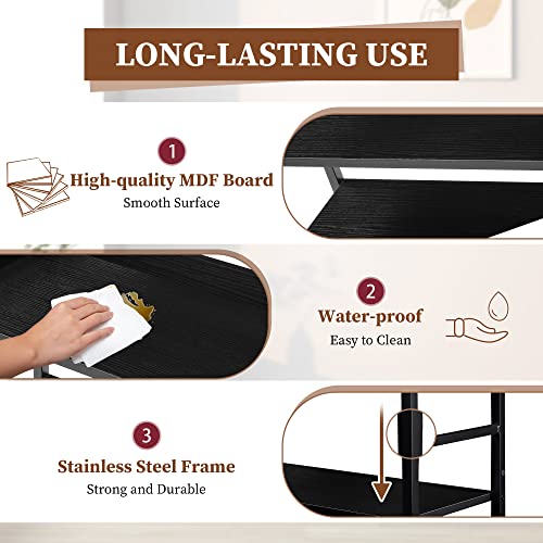 BGGFNZ Modern 6-Tier Open Shelf Bookshelf, Industrial Book Shelf Storage Bookcase, Tall Storage Display Bookshelf with Round Top Frame for Bedroom, Home Office & Living Room