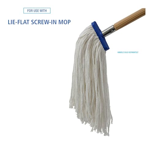Boardwalk BWK824R 24 oz. Lie-Flat Rayon Fiber Mop Head - White (12/Carton)