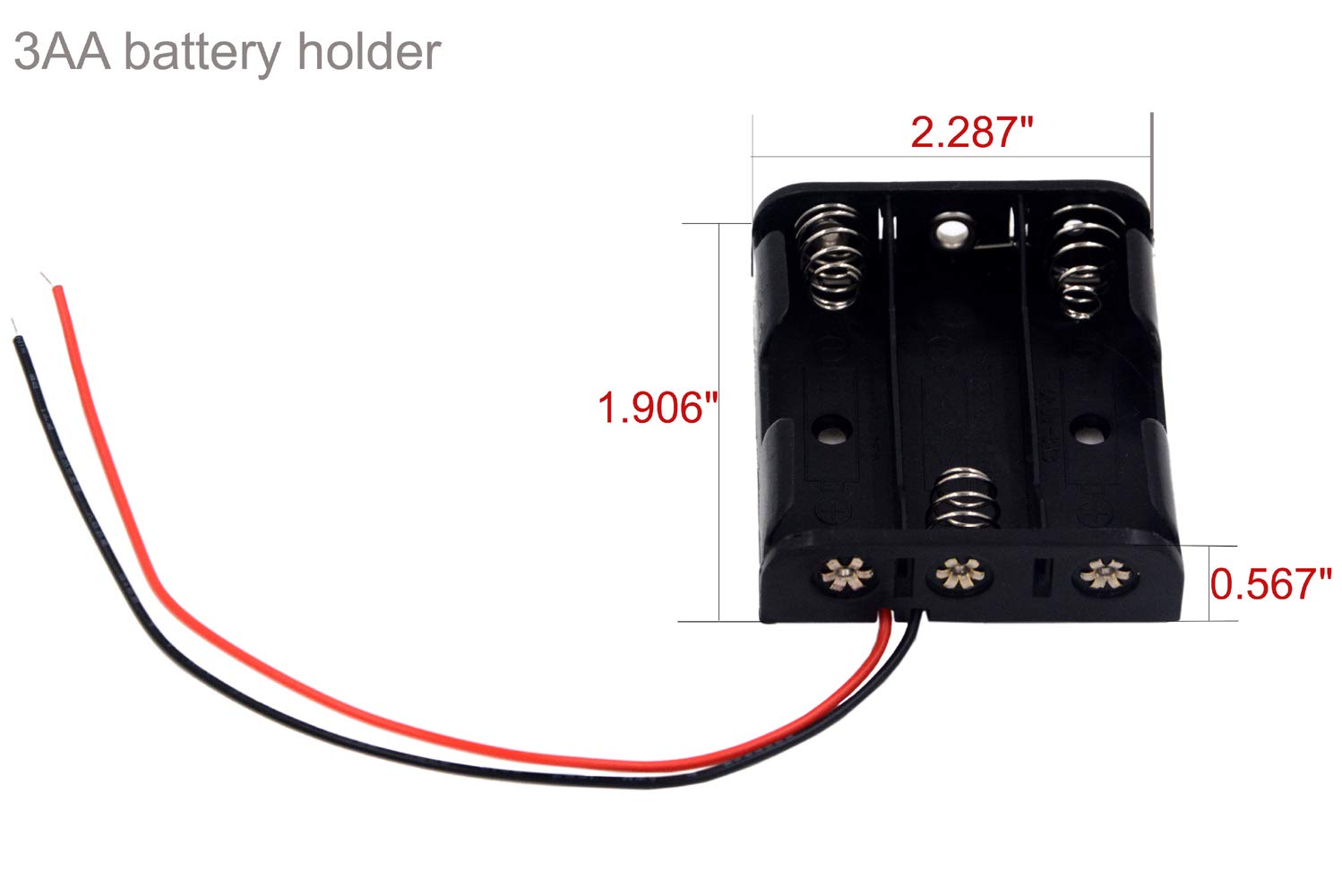 LAMPVPATH (Pack of 8) AA Battery Holder Bundle 2Pcs Single AA Battery Holder, 2Pcs 2X 1.5V AA Battery Holder with Leads, 2Pcs 3X 1.5V 3 AA Battery Holder with Wire, 2Pcs 4X 1.5V 6 Volt Battery Holder