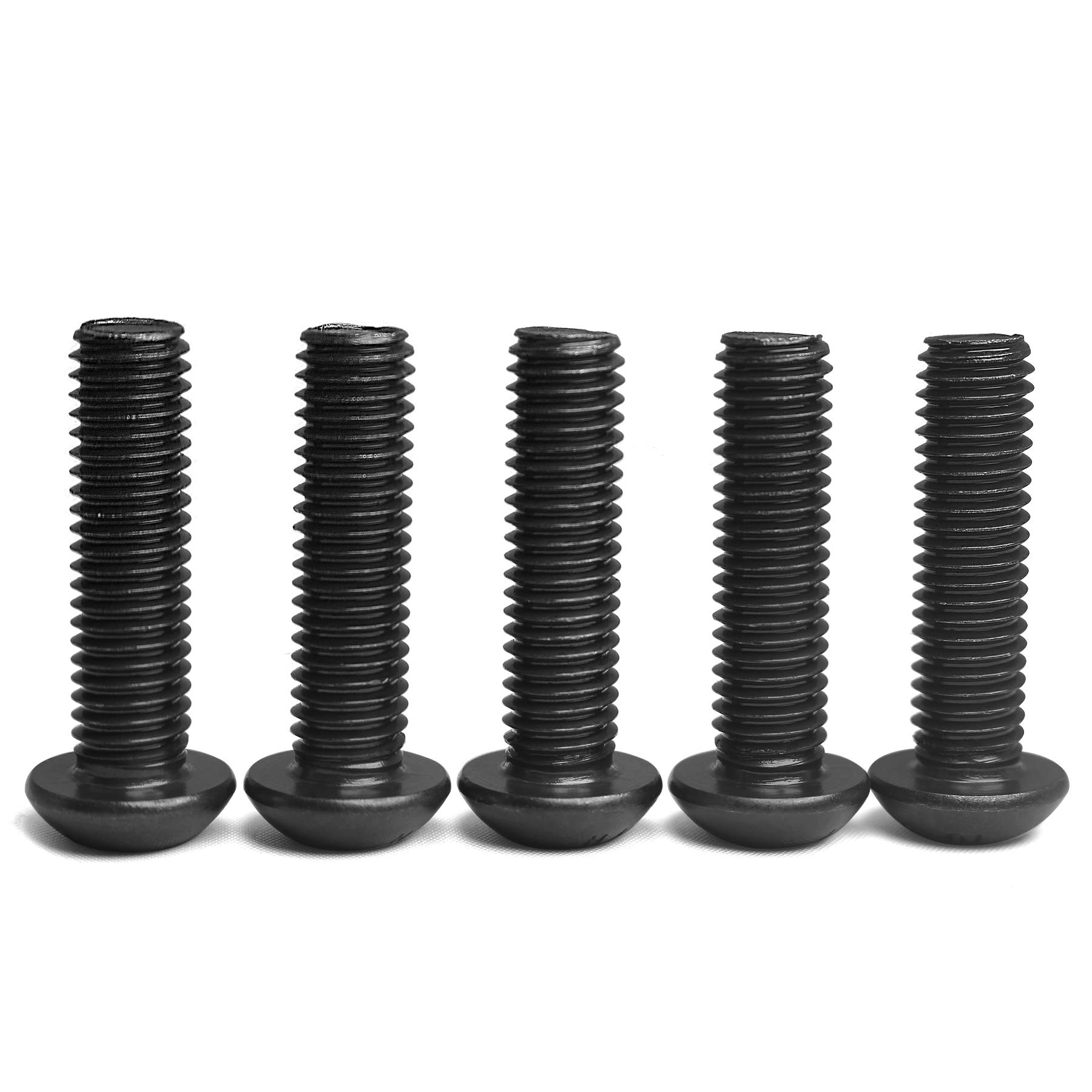 M8 x 75mm Button Head Socket Cap Screws Bolts, 10.9 Grade Alloy Steel, Black Oxide Finish, Metric Allen Hex Drive, Fully Threaded, 10PCS