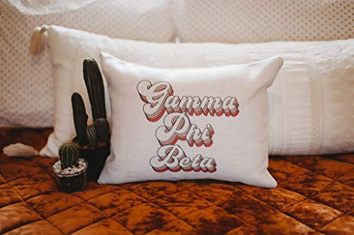 Sorority Shop Gamma Phi Beta Pillow β Retro Design, 12" x 16" Lumbar Pillow Sorority