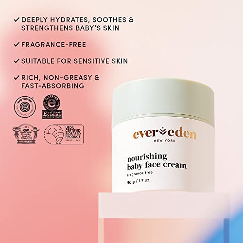 Evereden Nourishing Baby Face Cream 1.7 oz | Fragrance-Free & Non-Toxic | Plant-Derived Ingredients