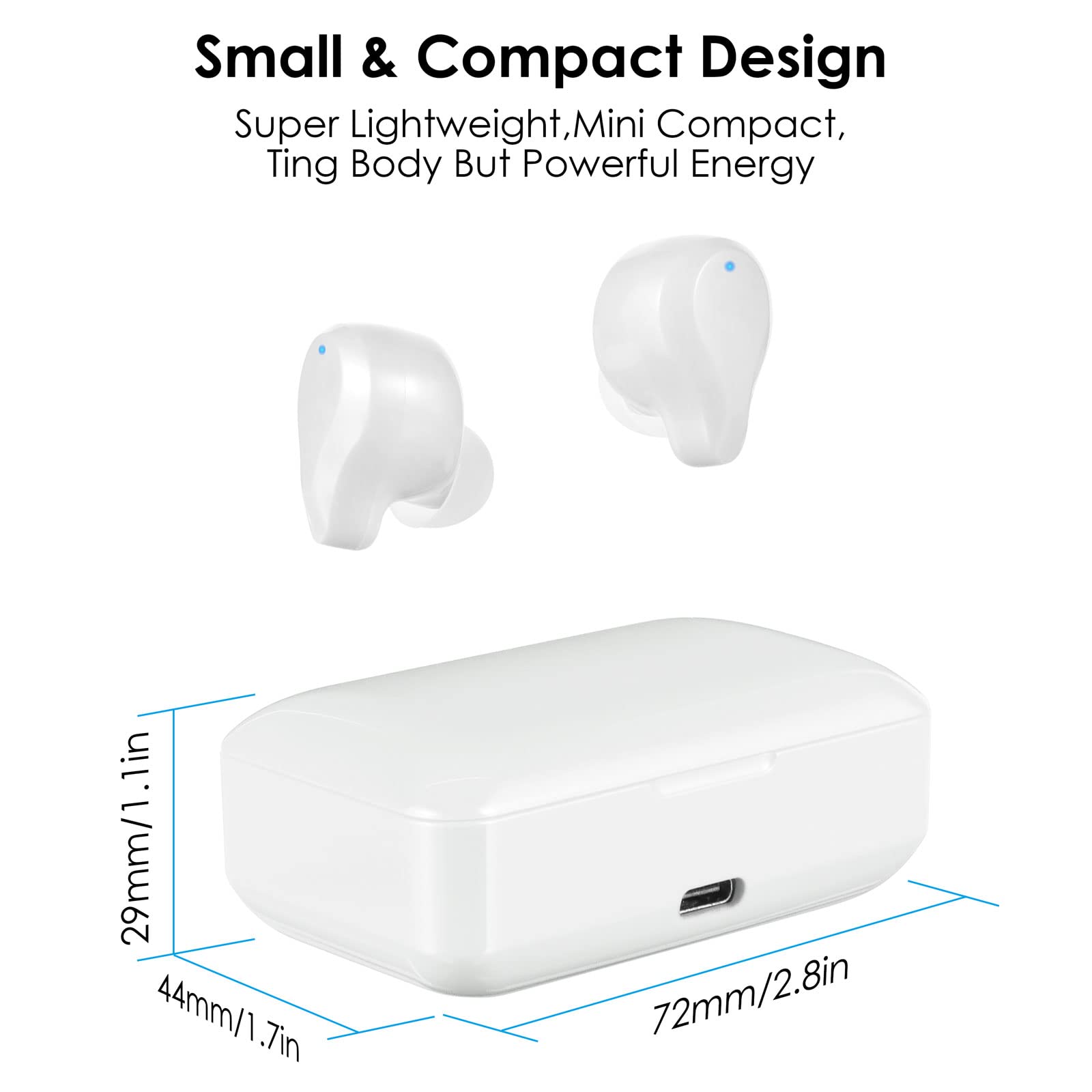 AKSONIC True Wireless Earbuds Bluetooth 5.2 aptX Armatrured Dynamic Speaker Touch Control Deep Bass in Ear w/Mic CVC8.0 Noise Cancelling Headphone USB C Fast Charging