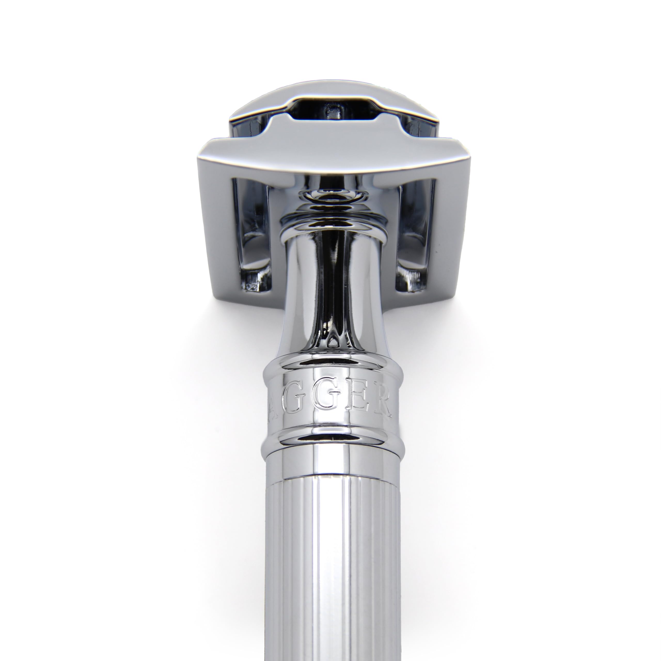 Edwin Jagger DES89LBLAMZ Classic Long Handled Double Edge Manual Eco-Friendly and Reusable Safety Razor for Men and Women for Shaving cream or Soap Fits All DE Razor Blades (Lined)