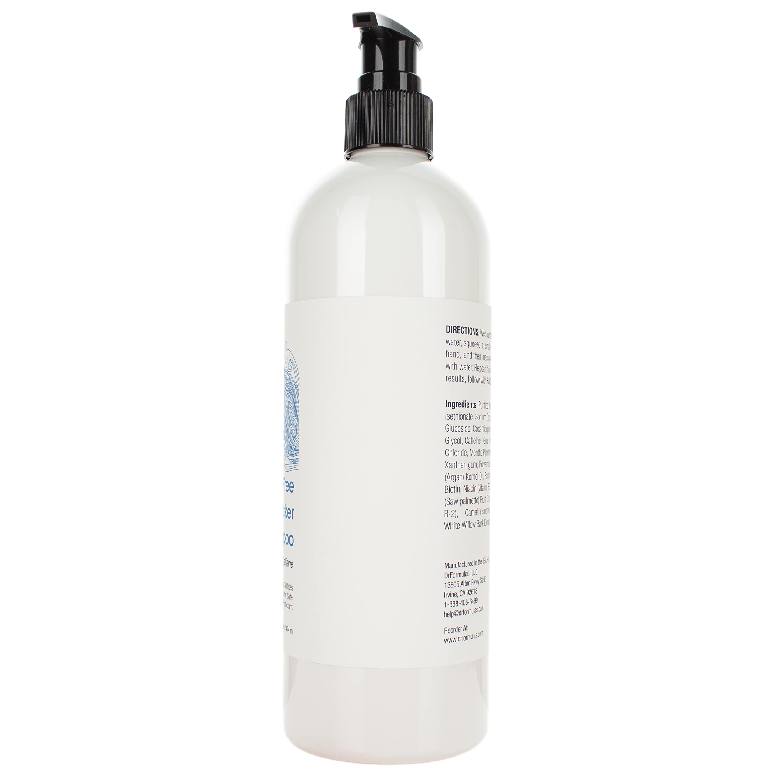 DrFormulas HairOmega DHT Blocker Shampoo Sulfate Free Shampoo - with Moroccan Argan Oil, Tea Tree Oil, Caffeine, Biotin for Hair Growth, 16 oz