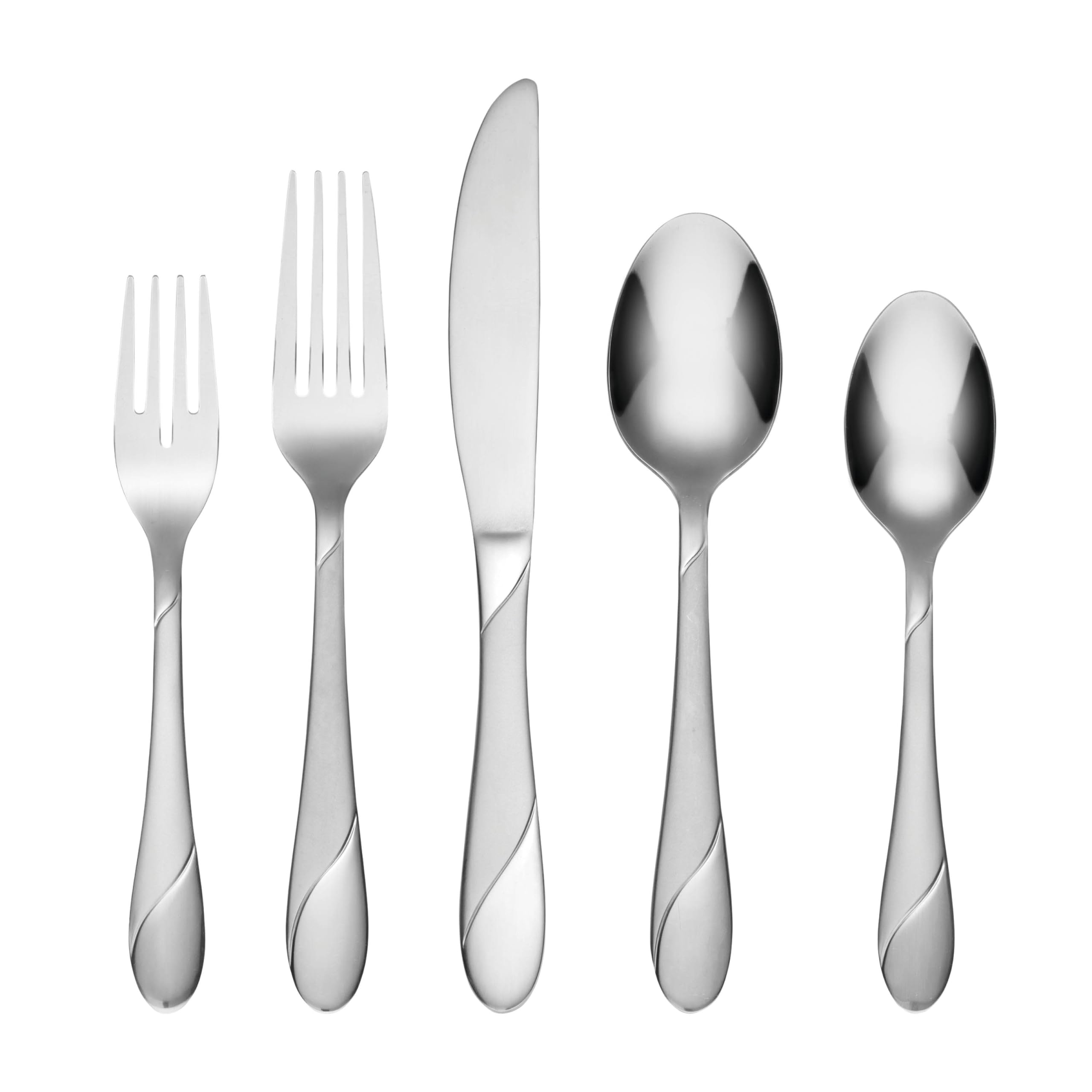 Cambridge Swirl Sand Piece Flatware Set, 51 Count