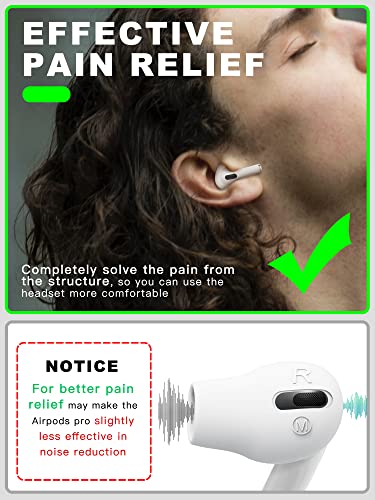 Brujula 3 Pairs AirPods Pro Ear Tips Ear Hooks Covers, Reduce Pain, Silicone Accessories, Anti-Slip Replacement Ear Tips, Fit in The Charging Case (M)