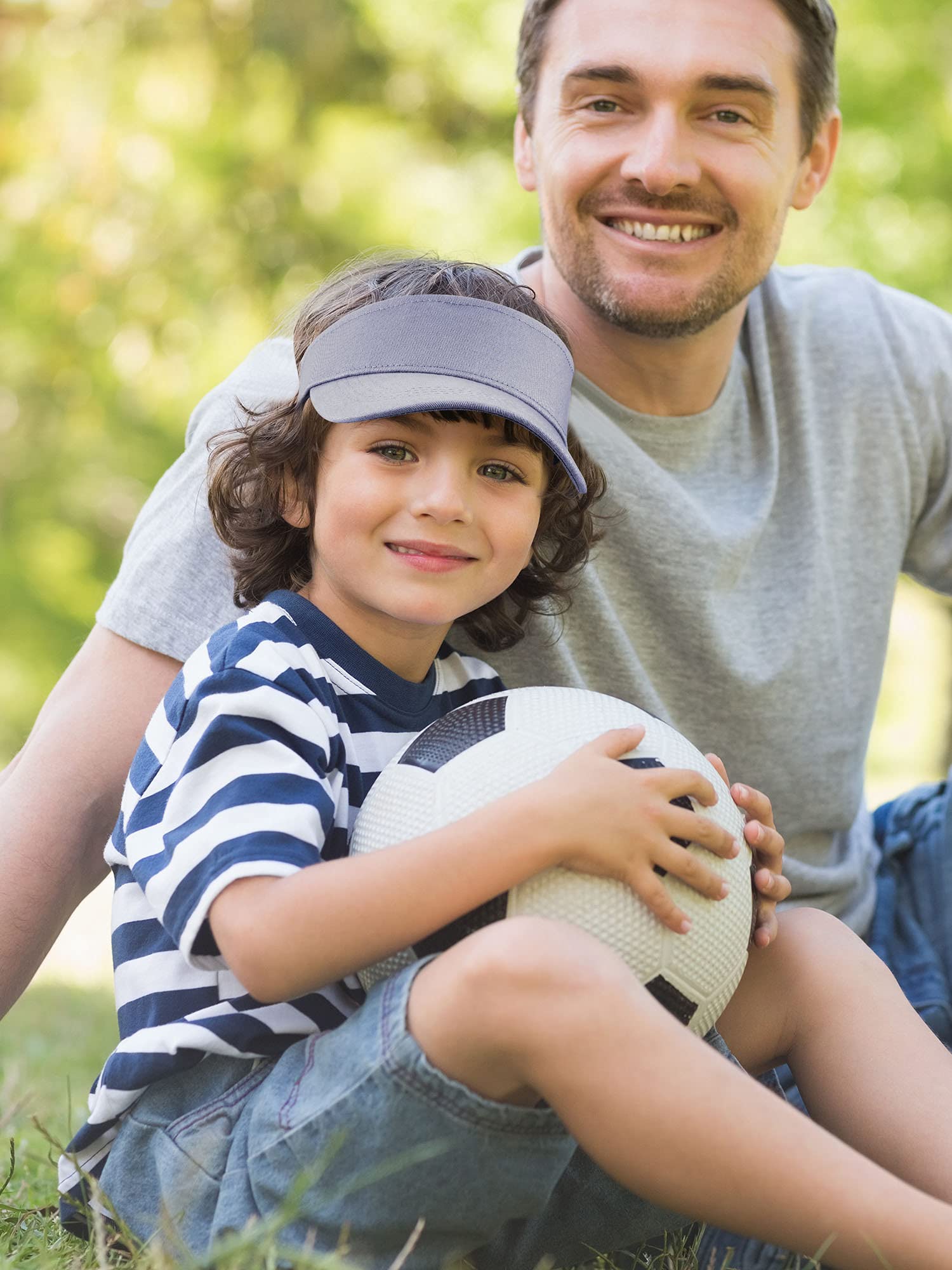 4 Pieces Kids Sports Sun Visor Hats Empty Top Baseball Cap Running Tennis Hats (Light Gray, Dark Gray, White, Black)