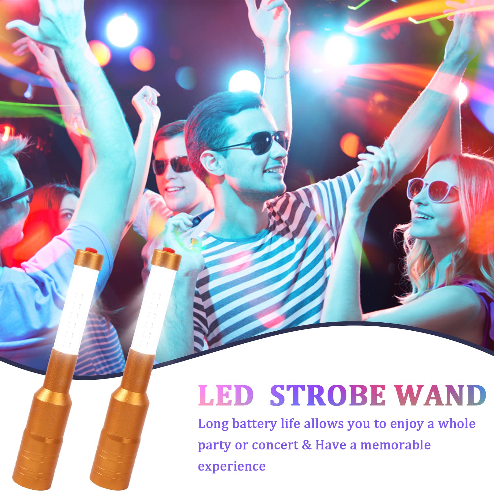 4 Pieces LED Strobe Baton Bottle Service Sparklers Bottle Service Light Bottle Handheld Light for Nightclubs Weddings Parties Activities Supplies (Gold)