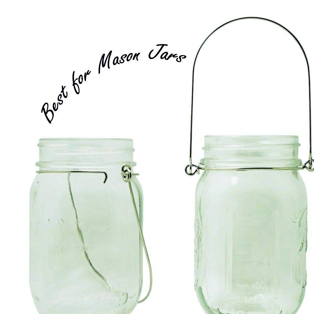 5 10 x Mason Jar Hanger Stainless Steel Wire Handles For Outdoor Decoration (10 Pcs)